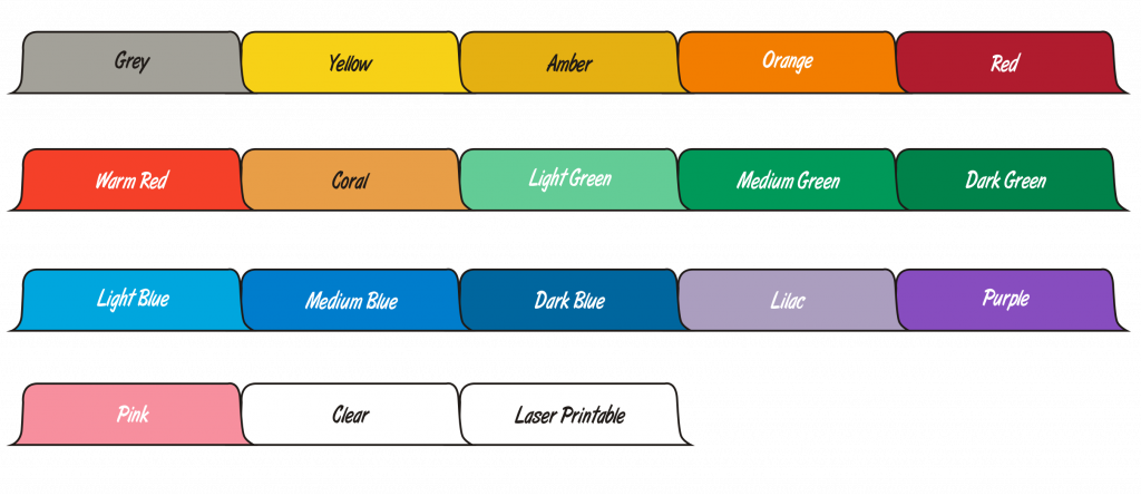Tabbing Products | Mylar Reinforced Tabs Colour Range