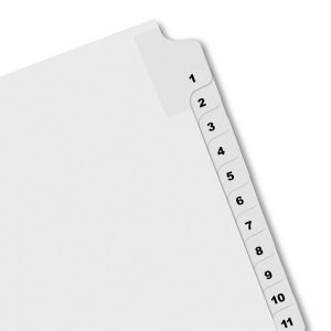 Alpha and Numeric Divider Tab Sets - Tabbing Services Ltd